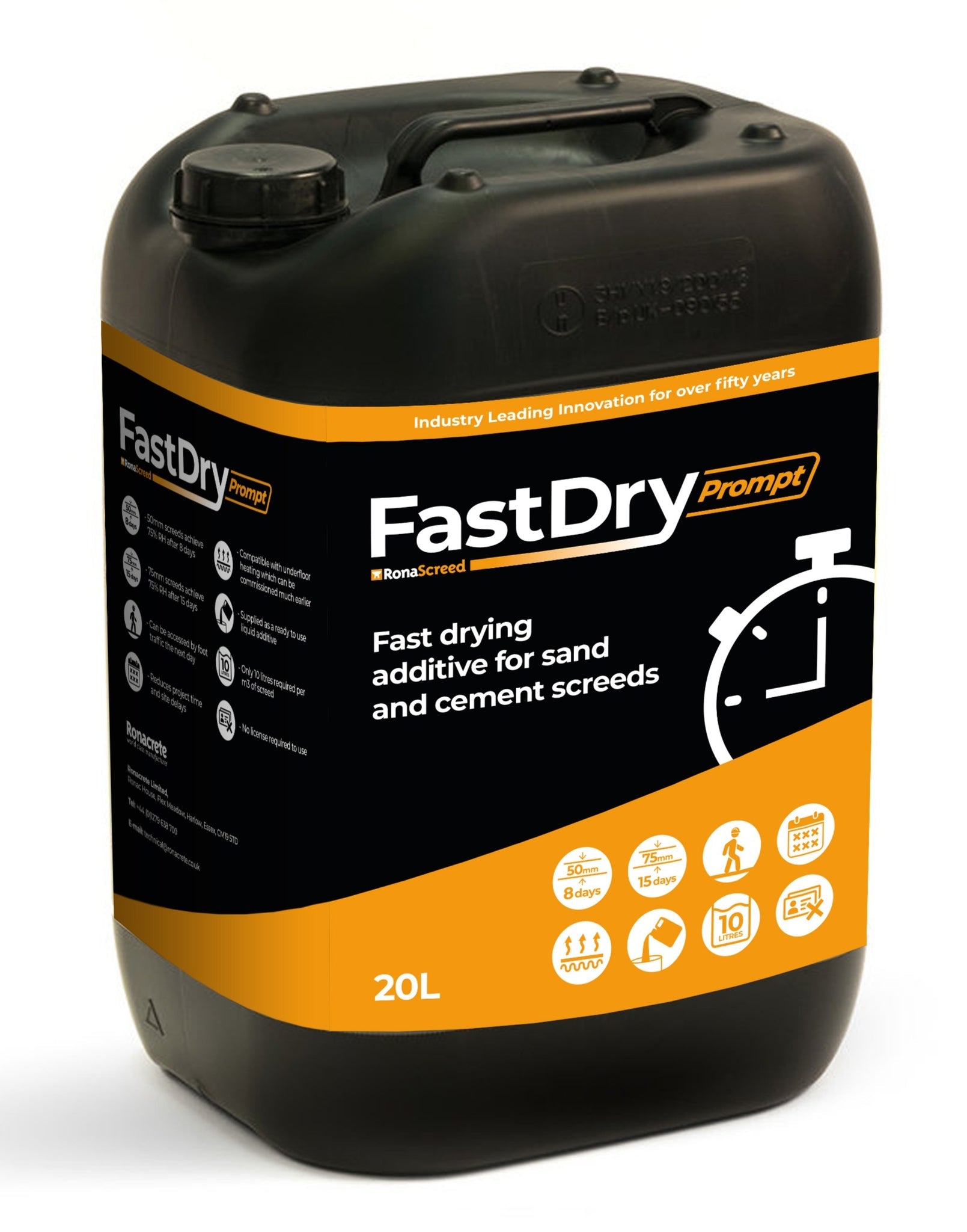 RonaScreed FastDry Prompt - Fast-drying screed additive - 20 Litres